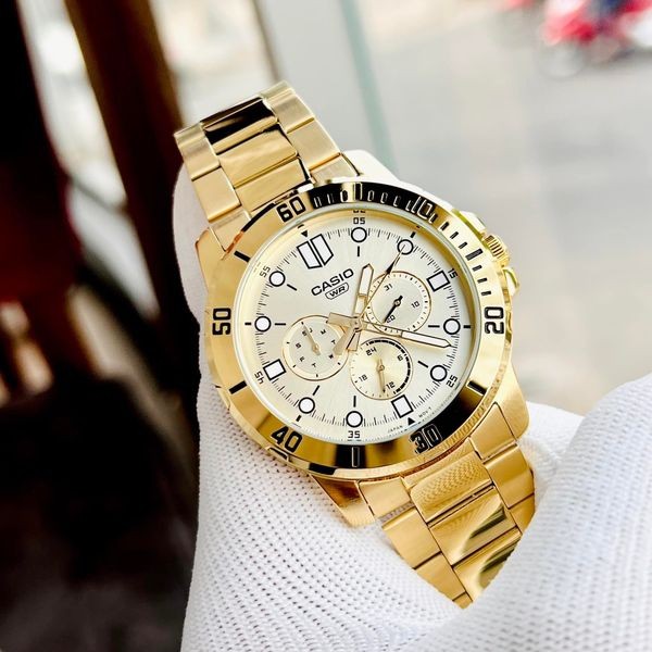 Relógio Casio Masculino Dourado Analógico MTP-VD300G-9E - Altarelojoria ...