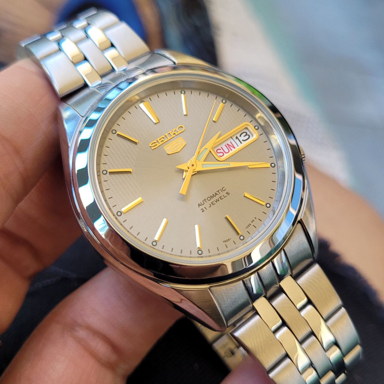 Relógio Seiko 5 Automático Calendário Duplo Aço Snkl19k1 ...