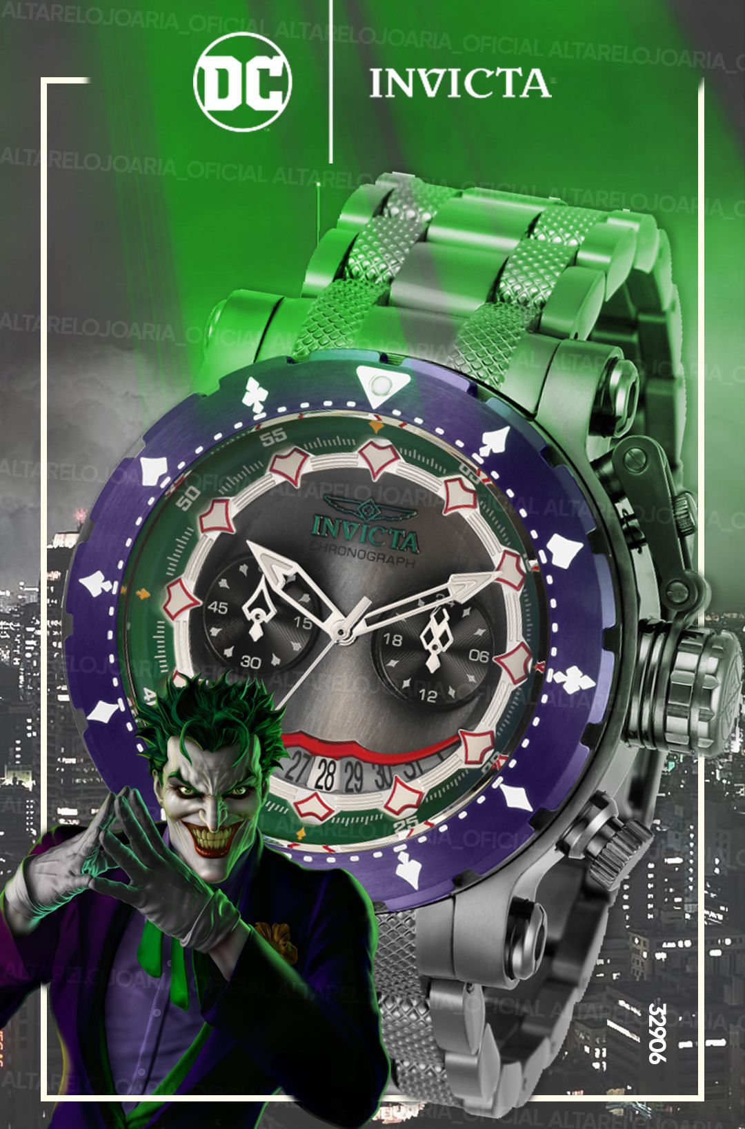 Relógio Invicta Dc Comics Joker Coringa 32906 - Altarelojoria relógios ...