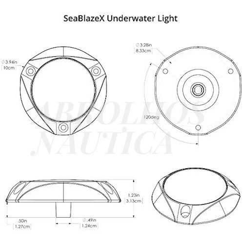Luz De Led Seablaze X Aço Inox Subaquática Azul E Branca - ABROLHOS NÁUTICA