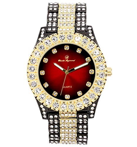 Relógio Masculino Charles Raymond ST10327DxxS (Color Blood Red Gun Gold ...