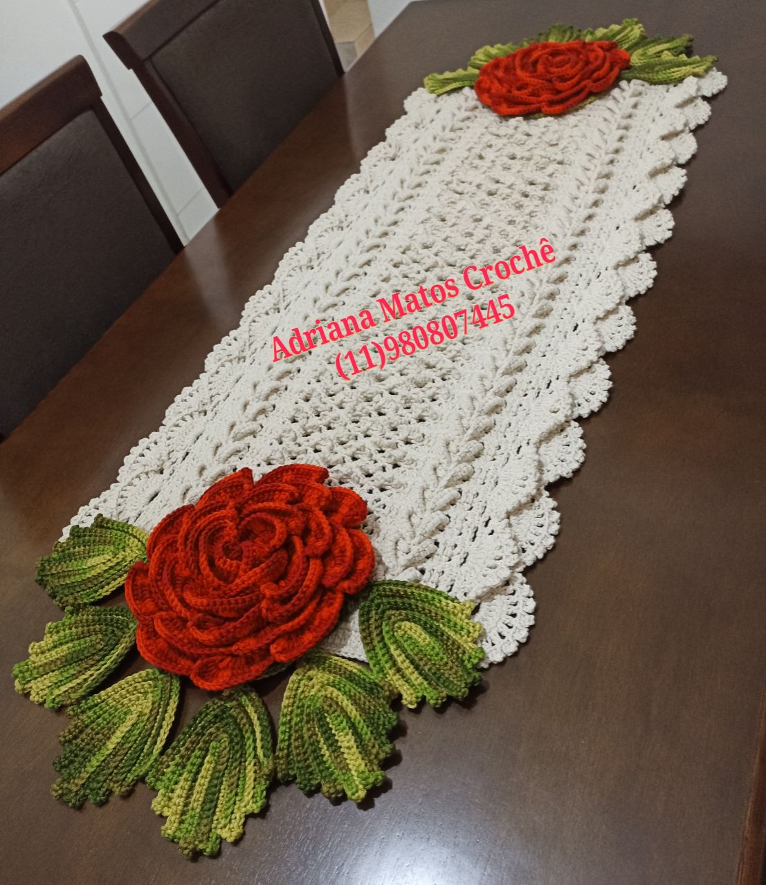 Caminho de mesa,trilho de mesa - Adriana Matos Crochê