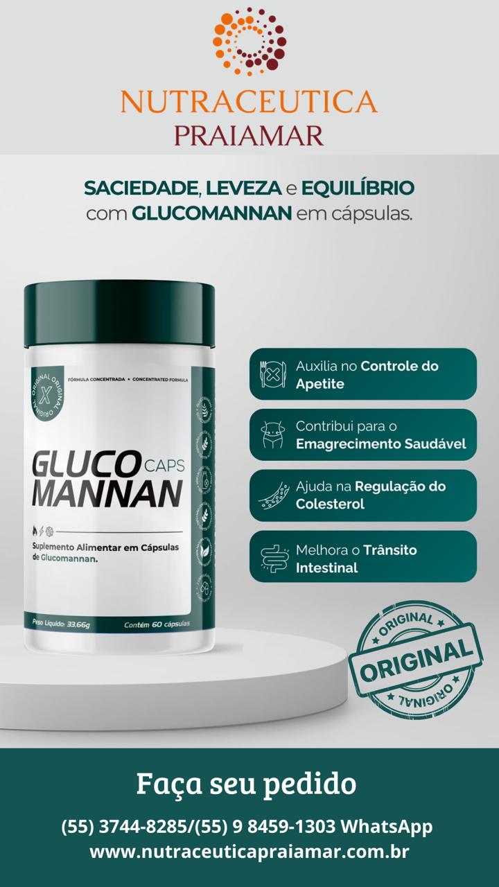 Glucomannan Caps - 60 Cápsulas - Nutraceutica PraiaMar