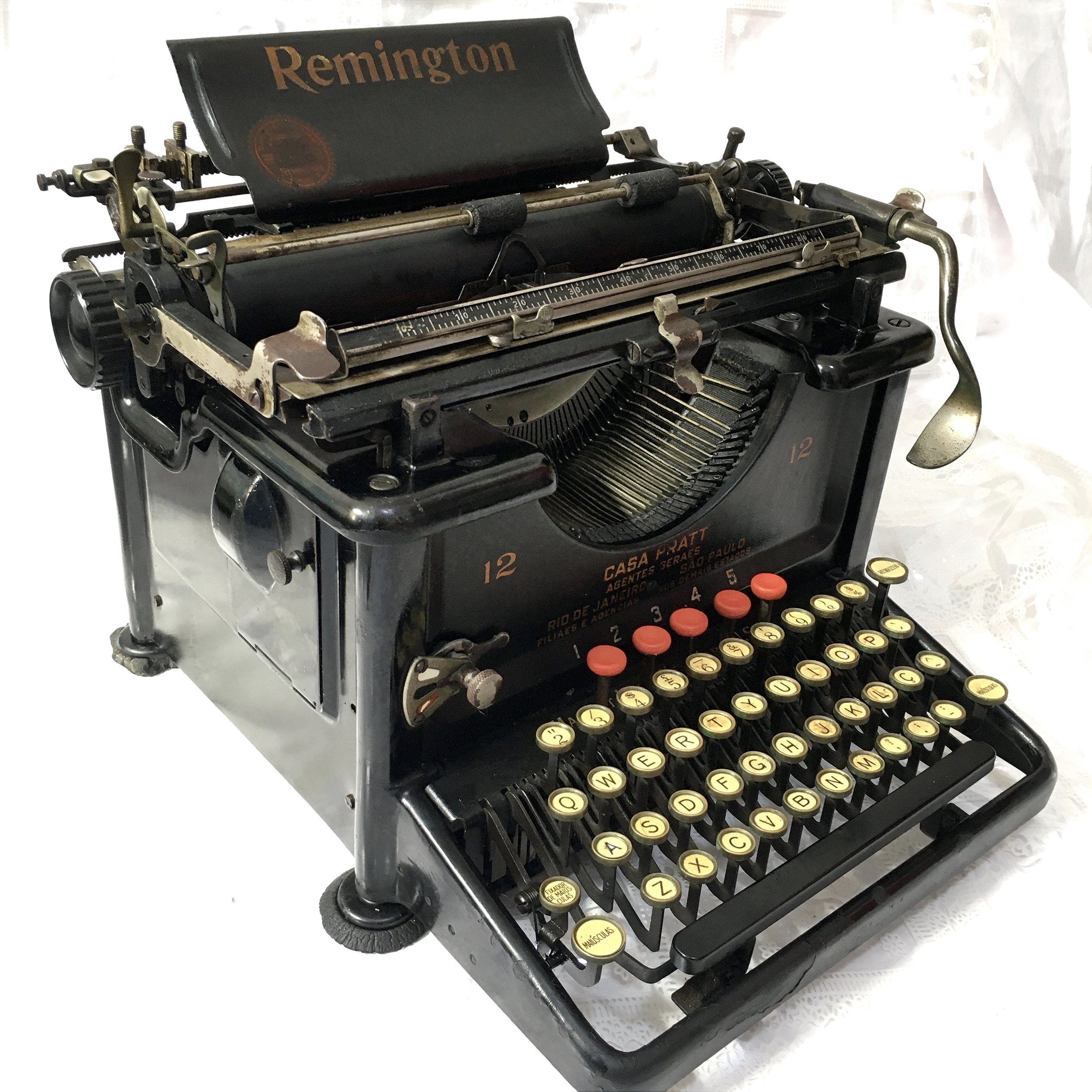 Máquina De Escrever Datilografia Remington 12 ano de 1922 Typewriter M ...