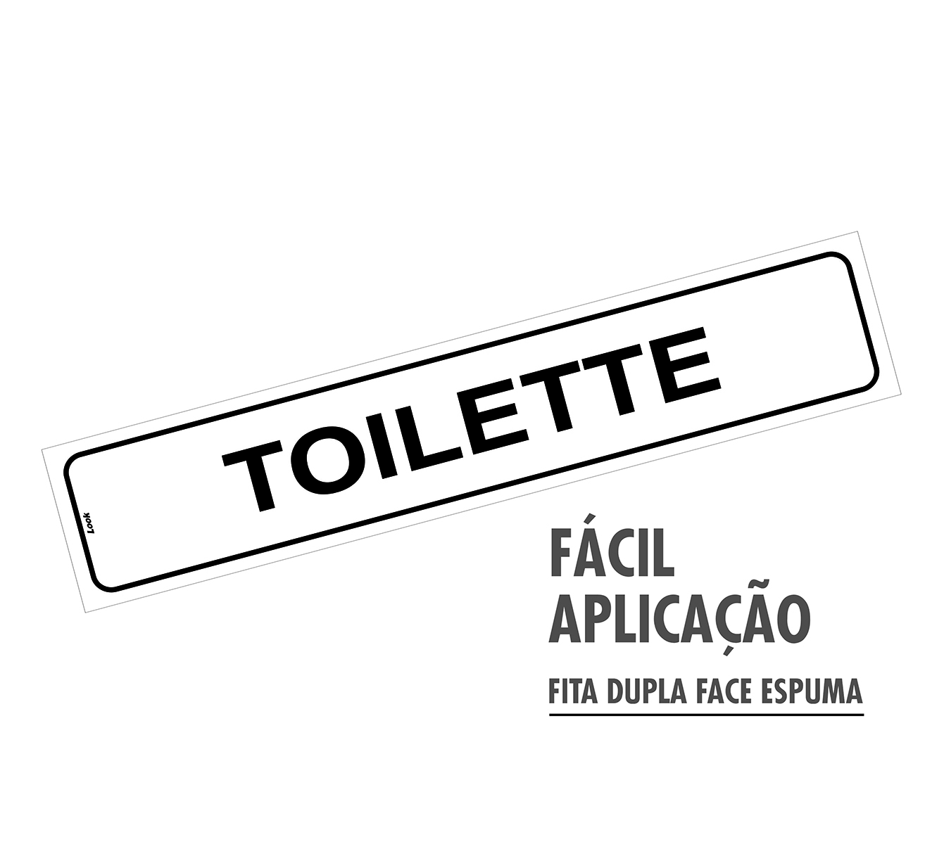 Placa de Sinalização Toalete para Porta - Look Placas de Sinalização