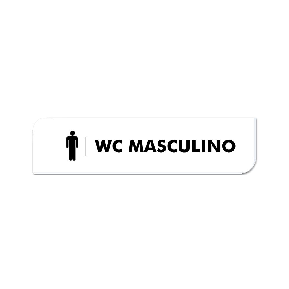 Placa Identificação - WC Masculino - Acrilico - Iplacas Sinalização