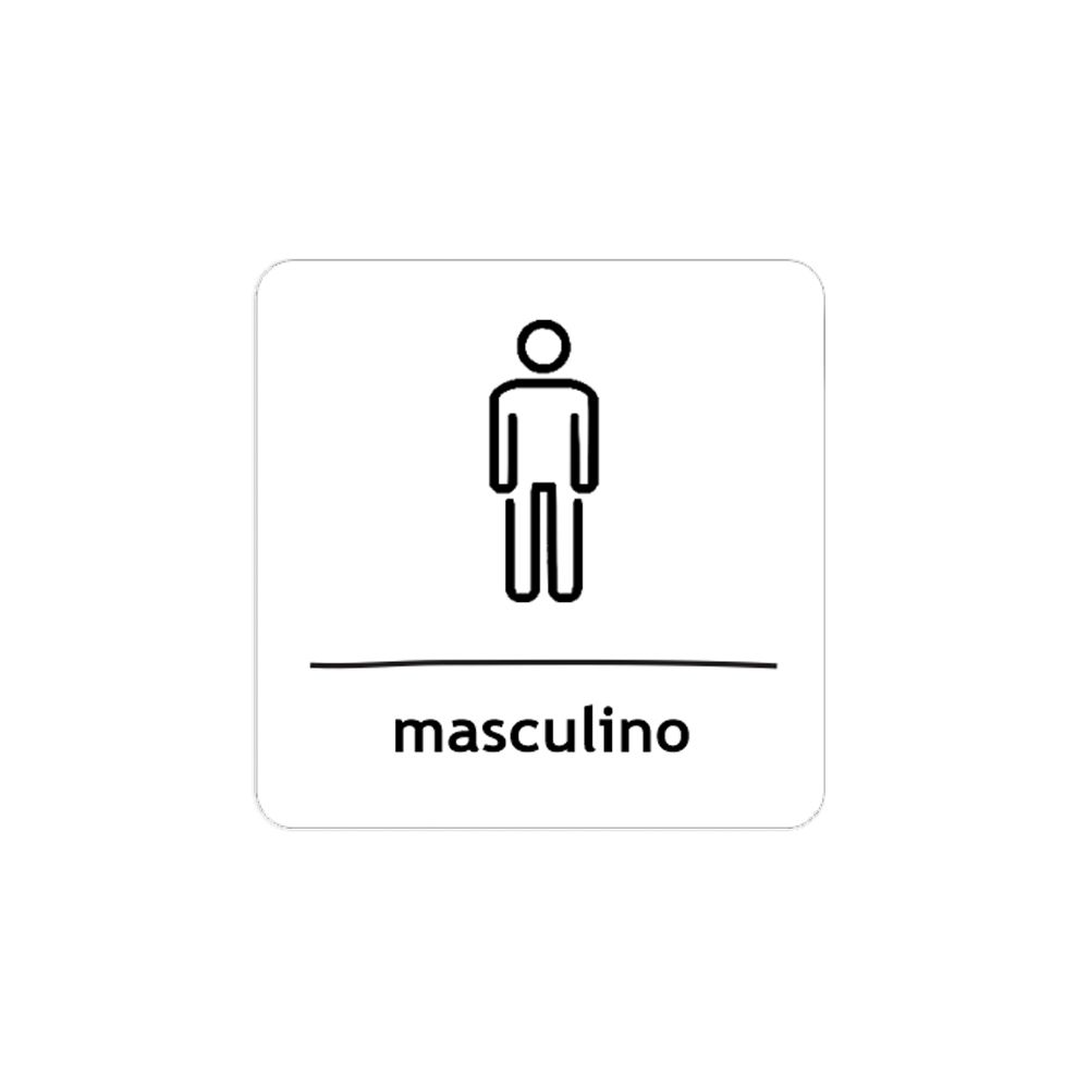 Placa Identificação - WC Masculino - Acrilico - Iplacas Sinalização