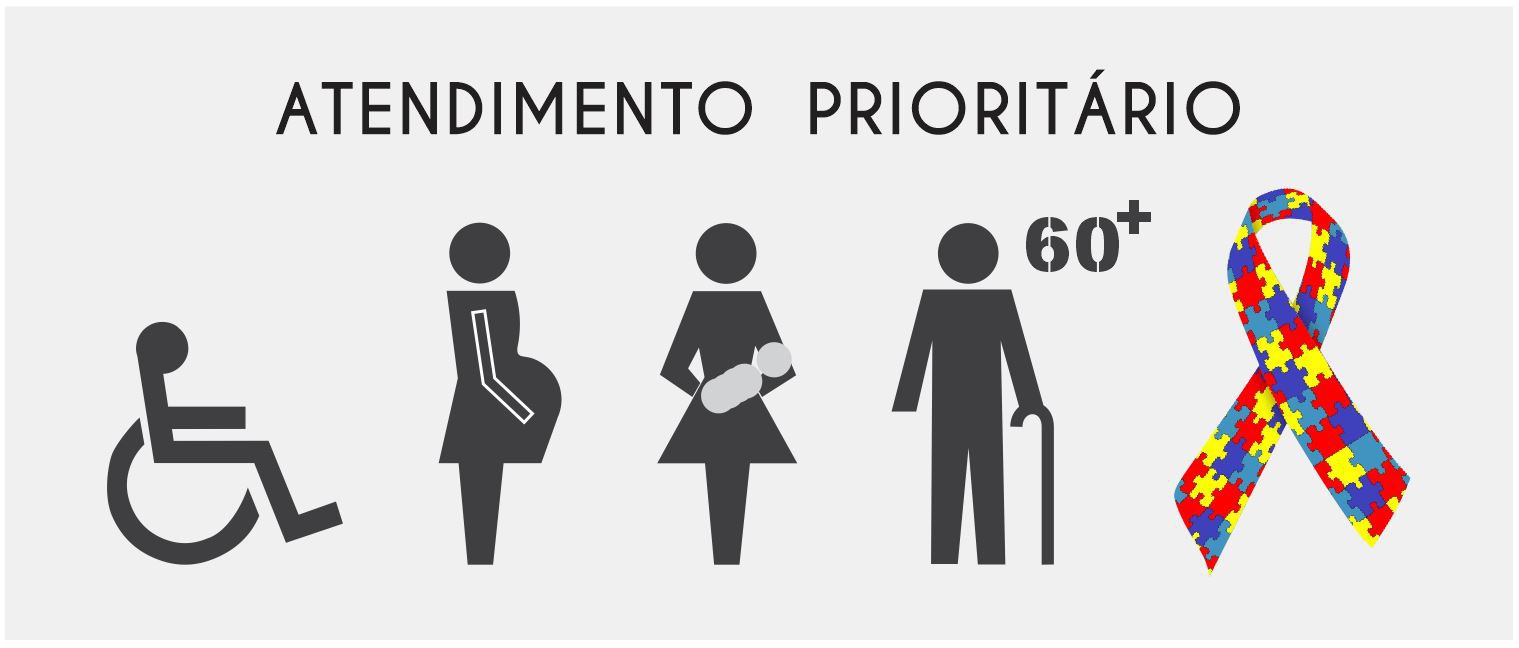 Placa ''L'' Atendimento prioritário 25x10cm - Iplacas Sinalização