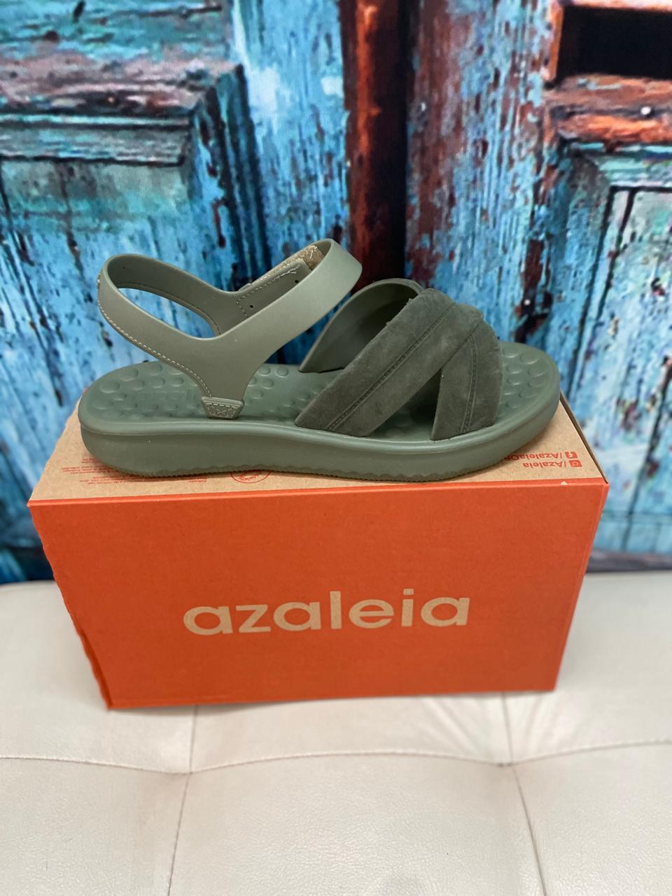 Sandália Azaleia Papete Verde - Santa Karmem Calçados - Sapatos, Botas ...