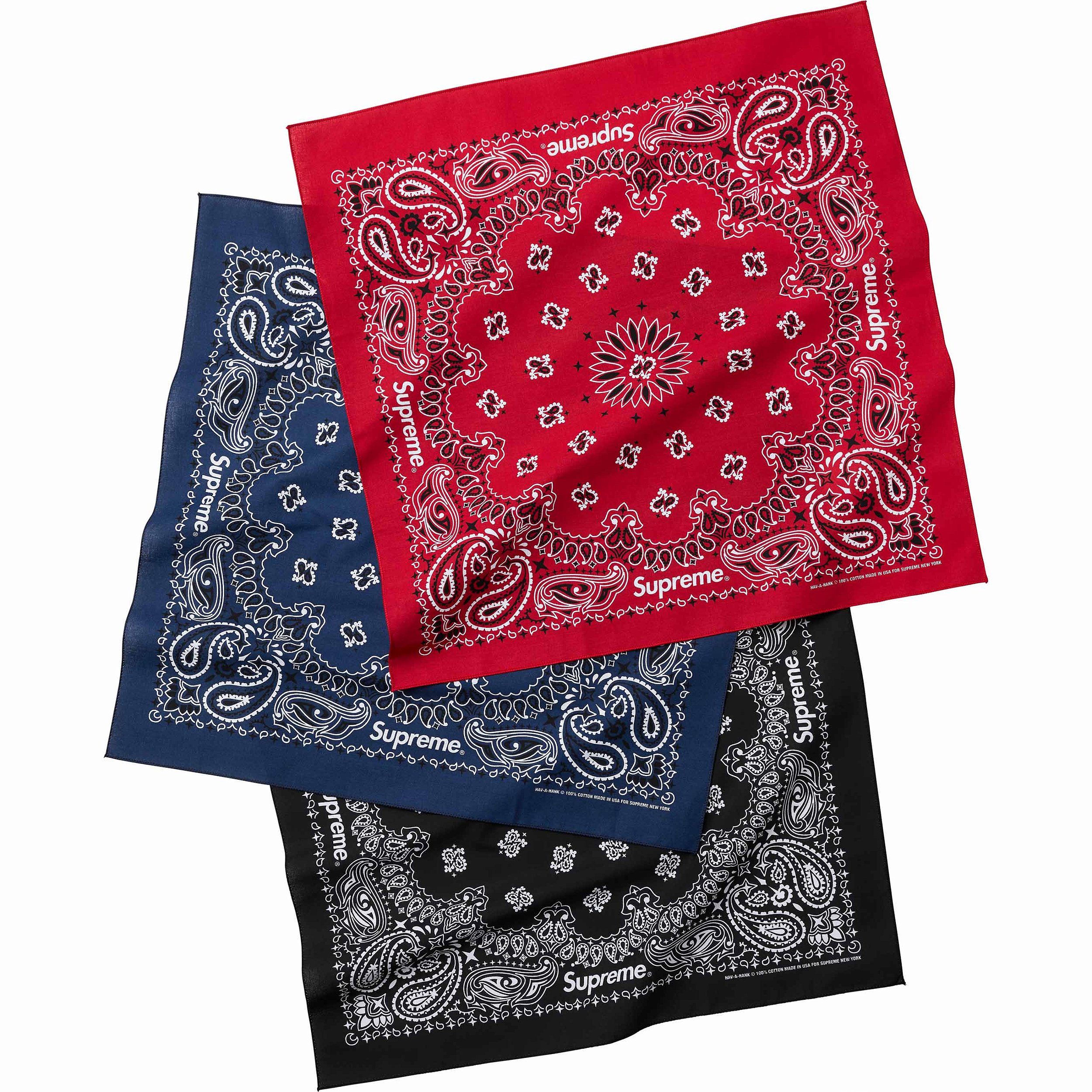 SUPREME®/HAV-A-HANK BANDANAS (PACK OF 3) - Loro - Itens Exclusivos e ...