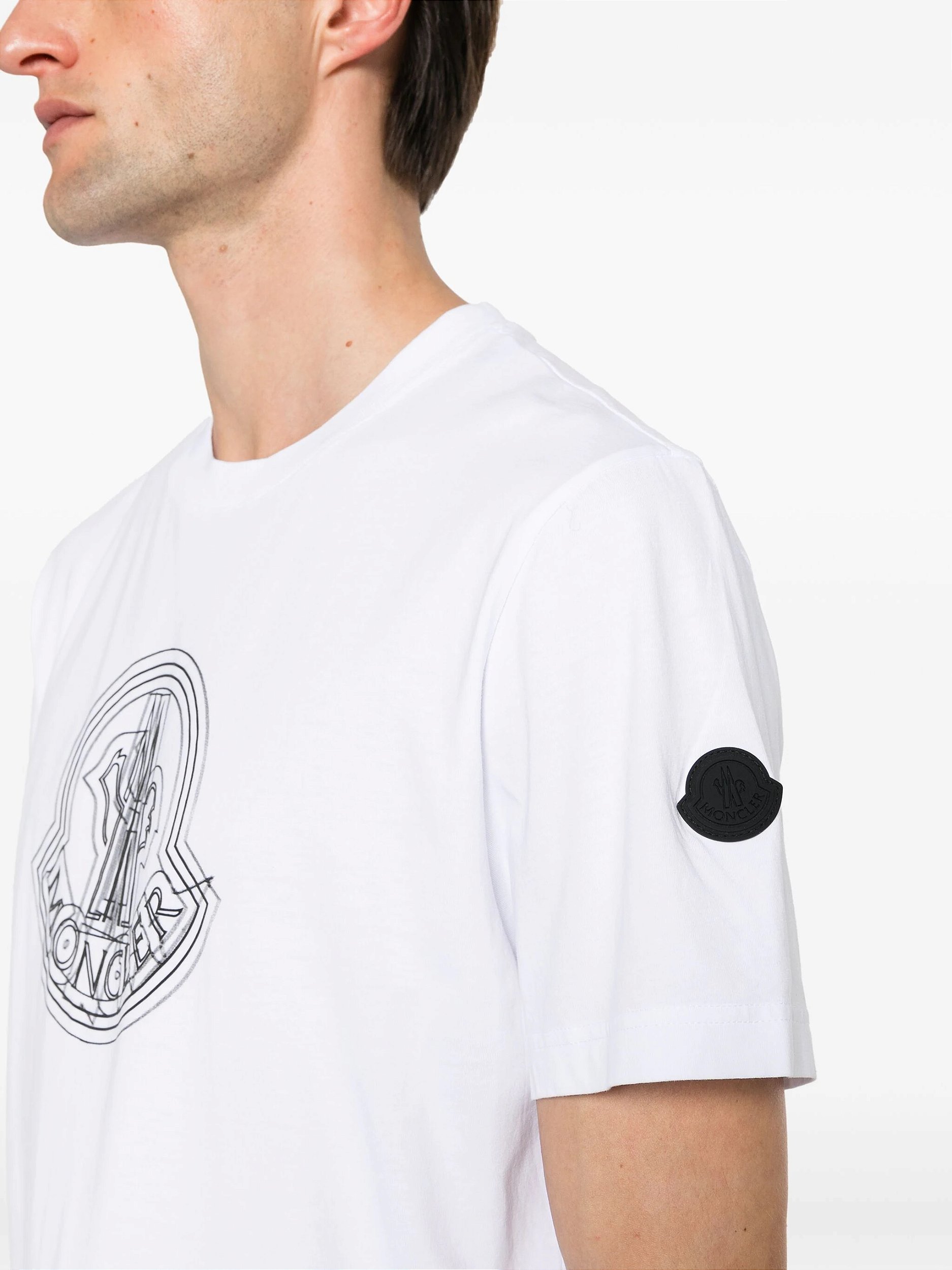 Moncler Men's Scratch Logo T-Shirt - Loro - Itens Exclusivos e Limitados