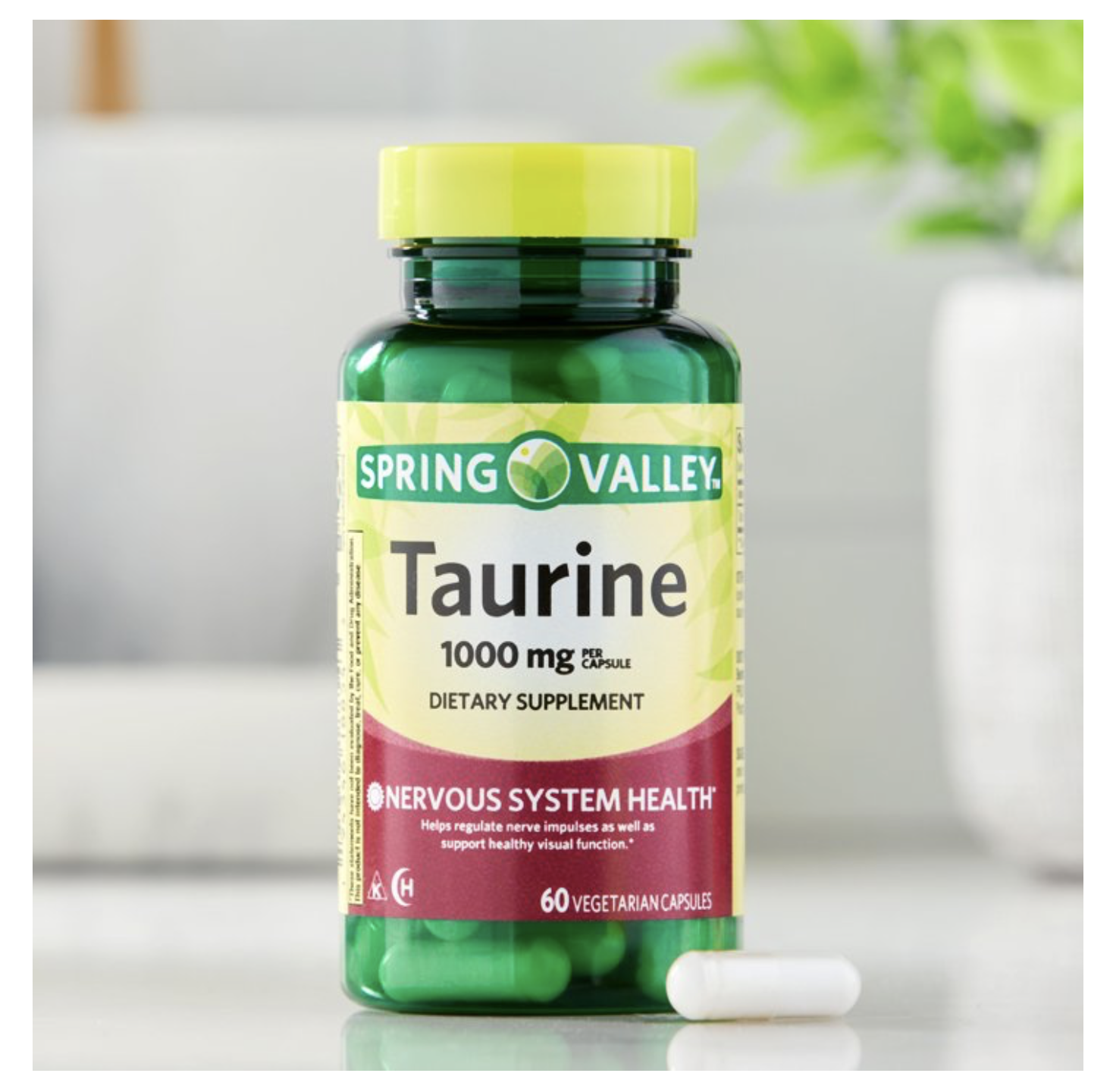 Taurine 1000mg - Vitamina Spring Valley - 60 unit - FM LOJA - Produtos ...