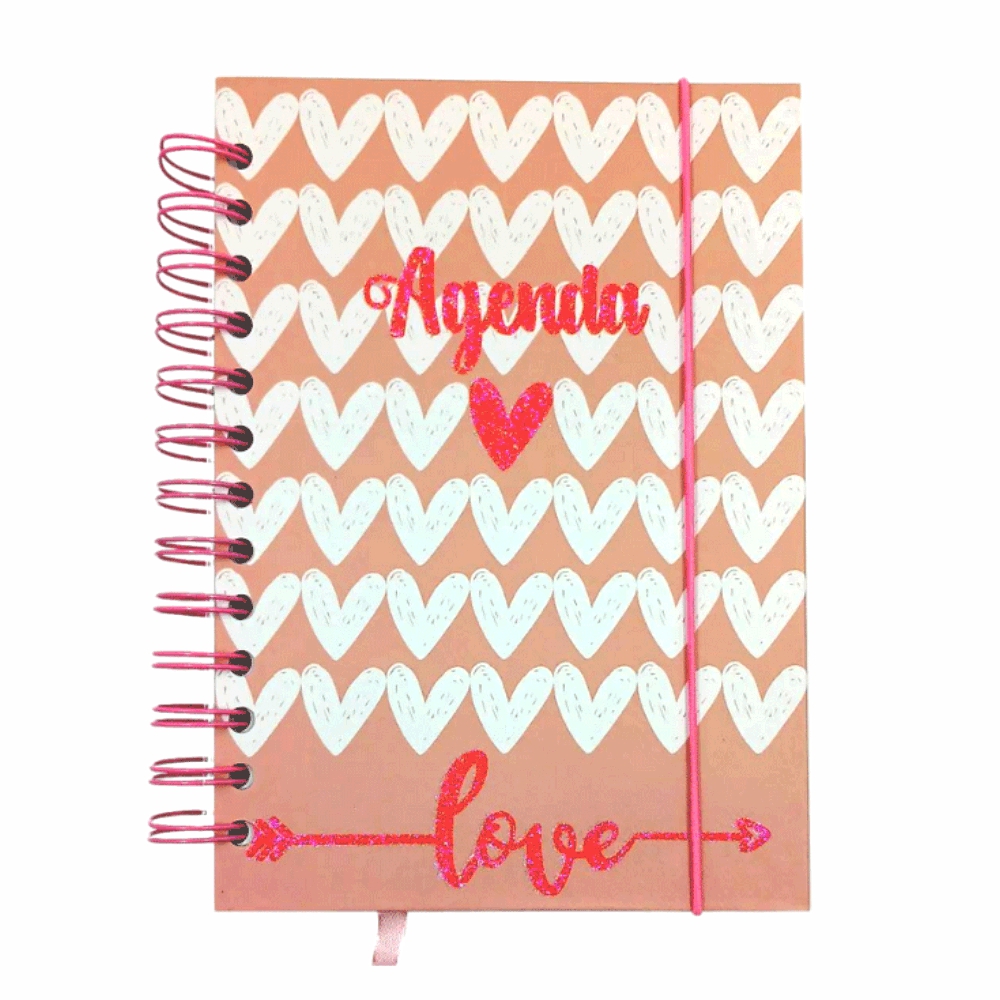 Agenda Permanente Coração 19x13,5cm em Papel Interponte - Encadernação ...