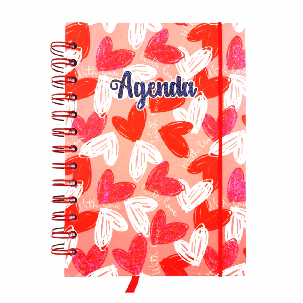 Agenda Permanente Coração 19x13,5cm em Papel Interponte - Encadernação ...