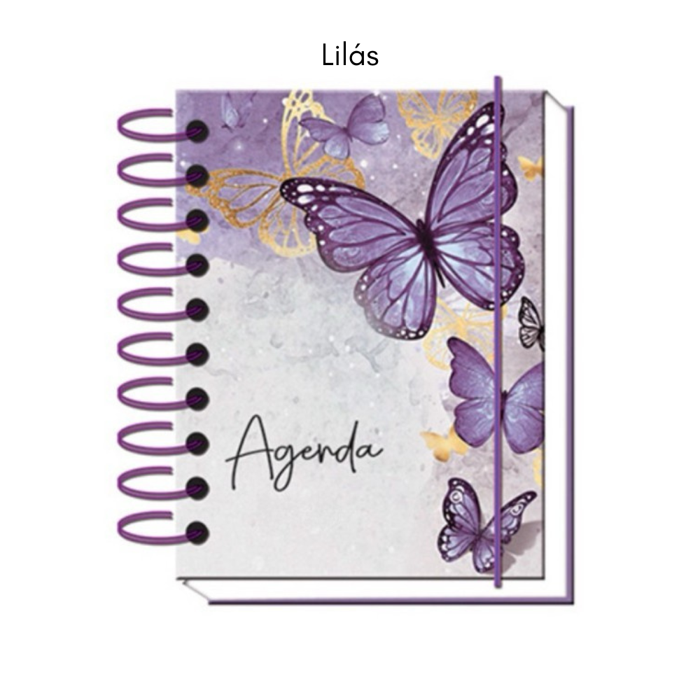 Mini Agenda Permanente Borboletas Novas 15x11cm 160 Folhas Em Papel ...