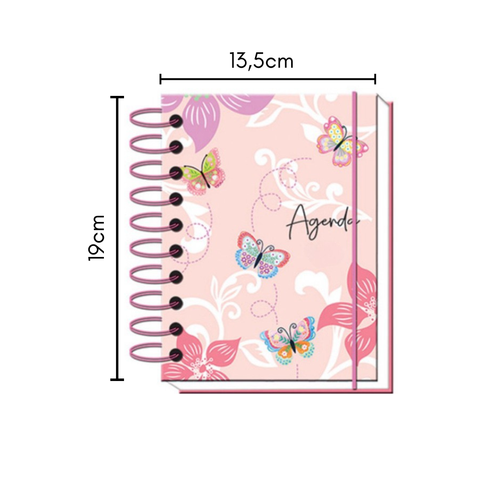 Agenda Permanente Borboleta Novas 19x13,5cm em Papel Interponte ...