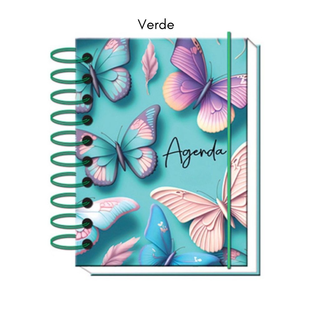 Agenda Permanente Borboleta Novas 19x13,5cm em Papel Interponte ...