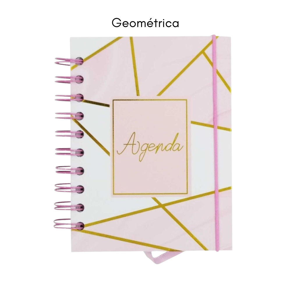 Agenda Permanente Geométrica Floral 19x13,5cm em Papel Interponte ...