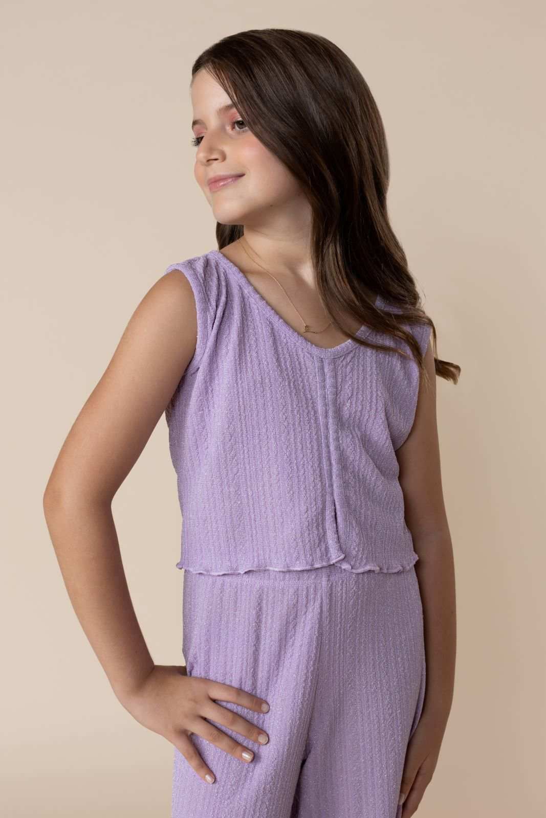 Conjunto Top e Calça Lilás Infantil feminino - Jujulie | Moda Infantil ...