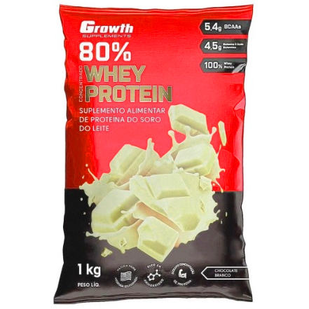 Whey Protein Concentrado Growth 80% - 1 kg - Growth Supplements - MEUWHEY