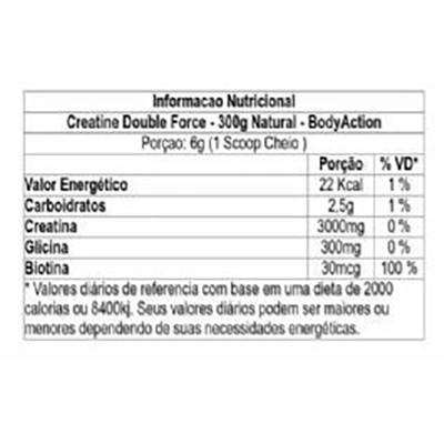 Creatina Double Force - 300g - BodyAction - MEUWHEY