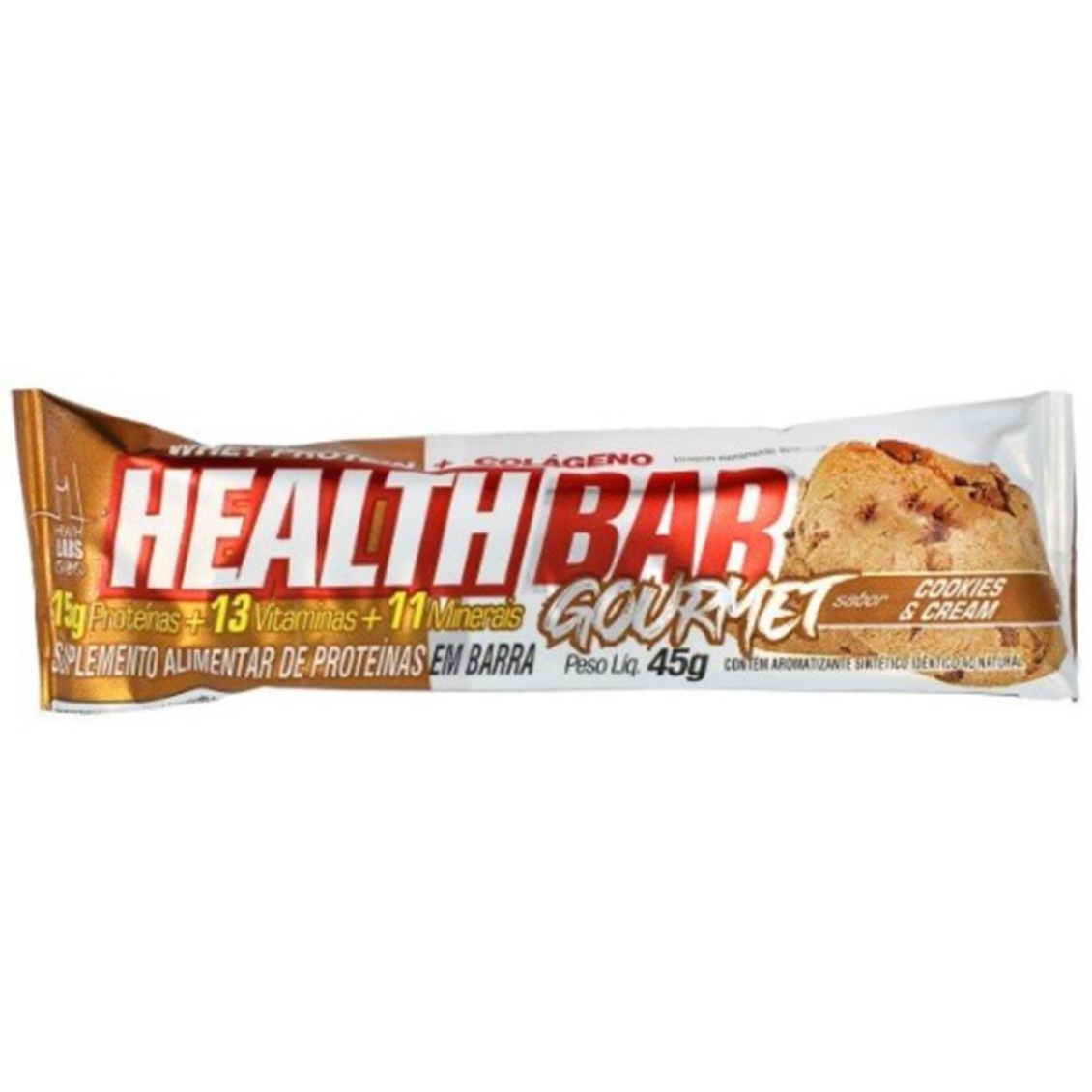 Barra de Proteína Health Bar Protein - 12 Unid x 45g Cada (540g) - Health Labs - MEUWHEY