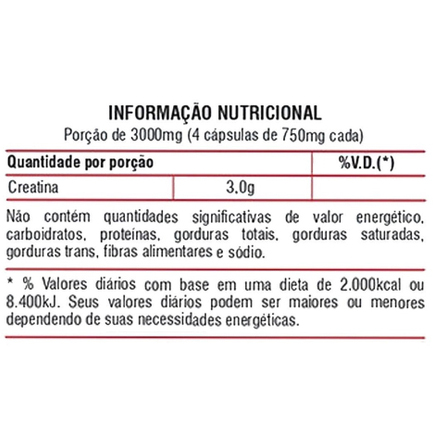 Creatina 100% Pura Micronizada e Monohidratada - 120 Cápsulas - Health ...