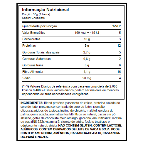 Barra de Proteína Growth Protein Bar - 12 Unid x 30g Cada (360g ...
