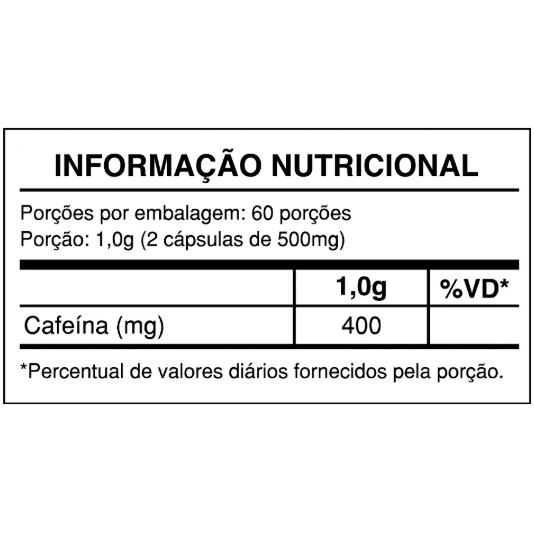 Cafeína Anidra - 120 Cápsulas - Health Labs - MEUWHEY