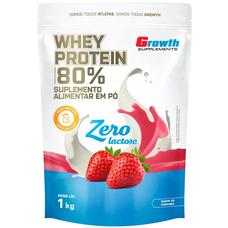 Whey Protein Zero Lactose - 1Kg - Growth Supplements (Não Contém Glúten ...