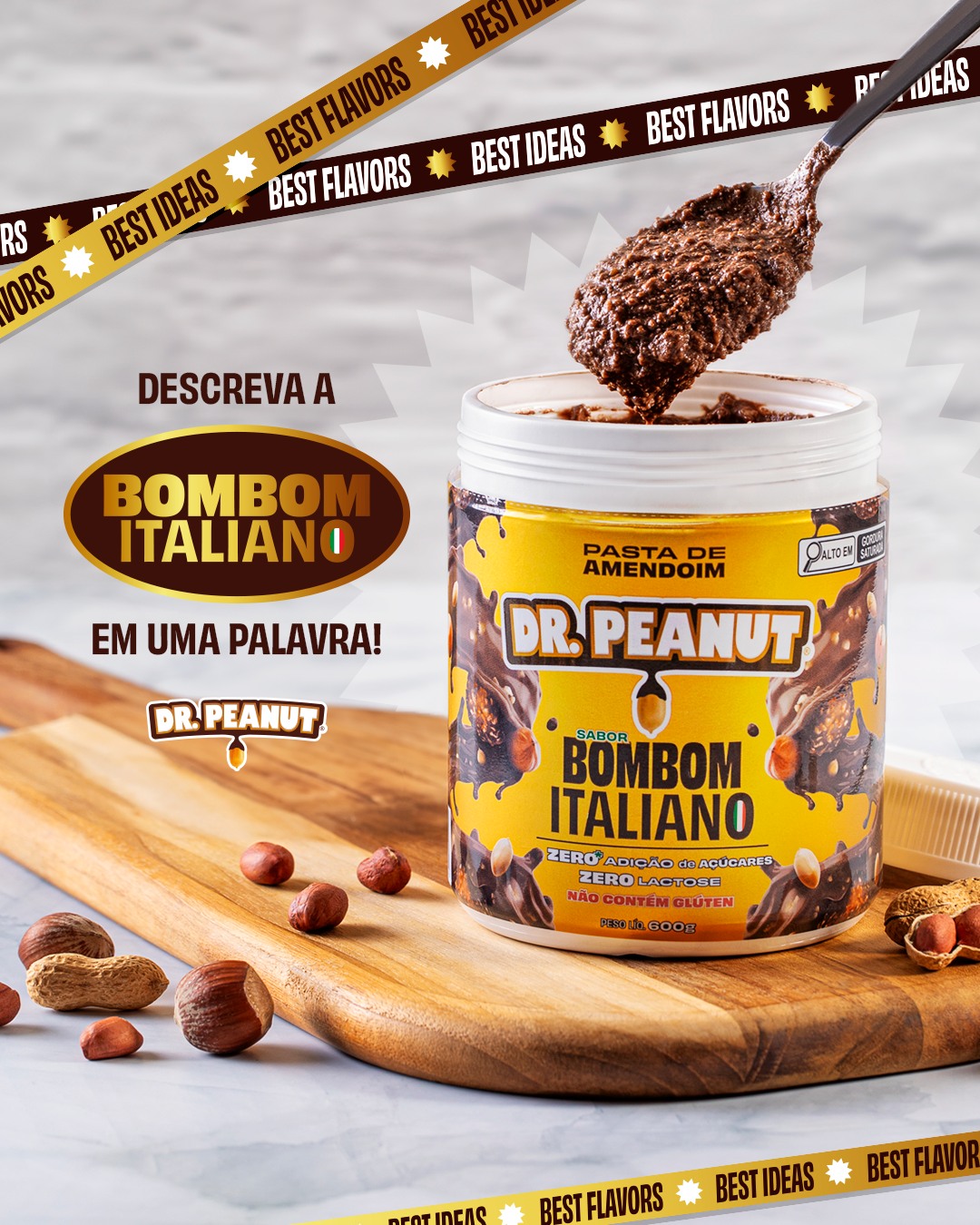 Pasta de Amendoim - Dr. Peanut - Bombom Italiano 600g - Empório Leve