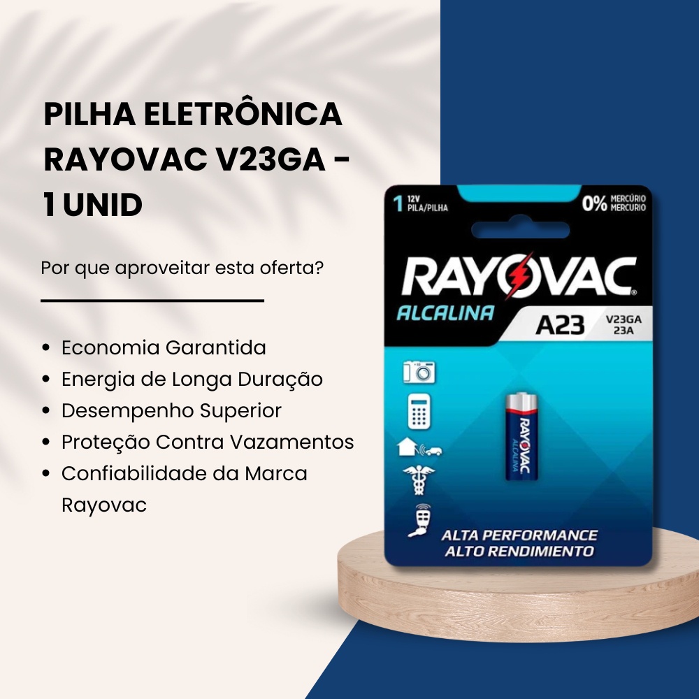 Pilha Eletrônica Rayovac V23GA - 1 Unid - Loja do Colaborador Energizer