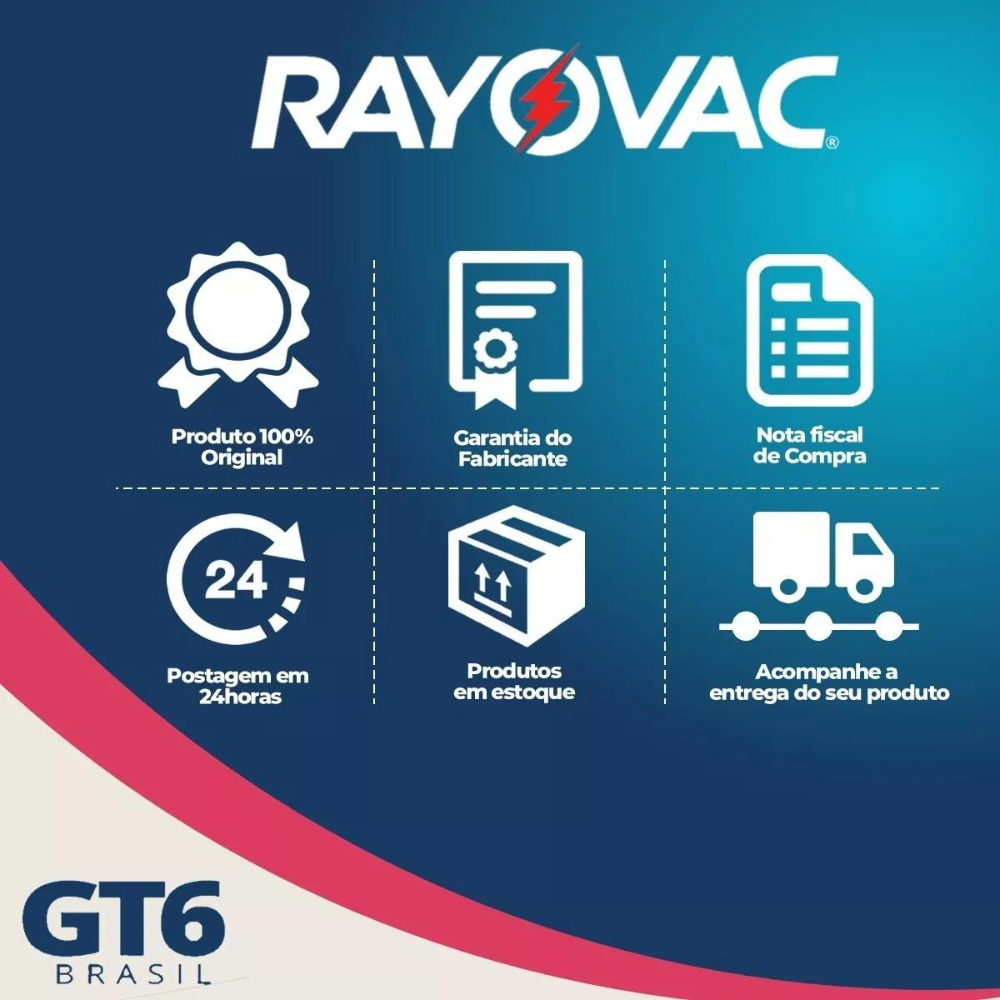 Pilha Alcalina Rayovac AA - cartela com 6 Pilhas - Loja do Colaborador ...