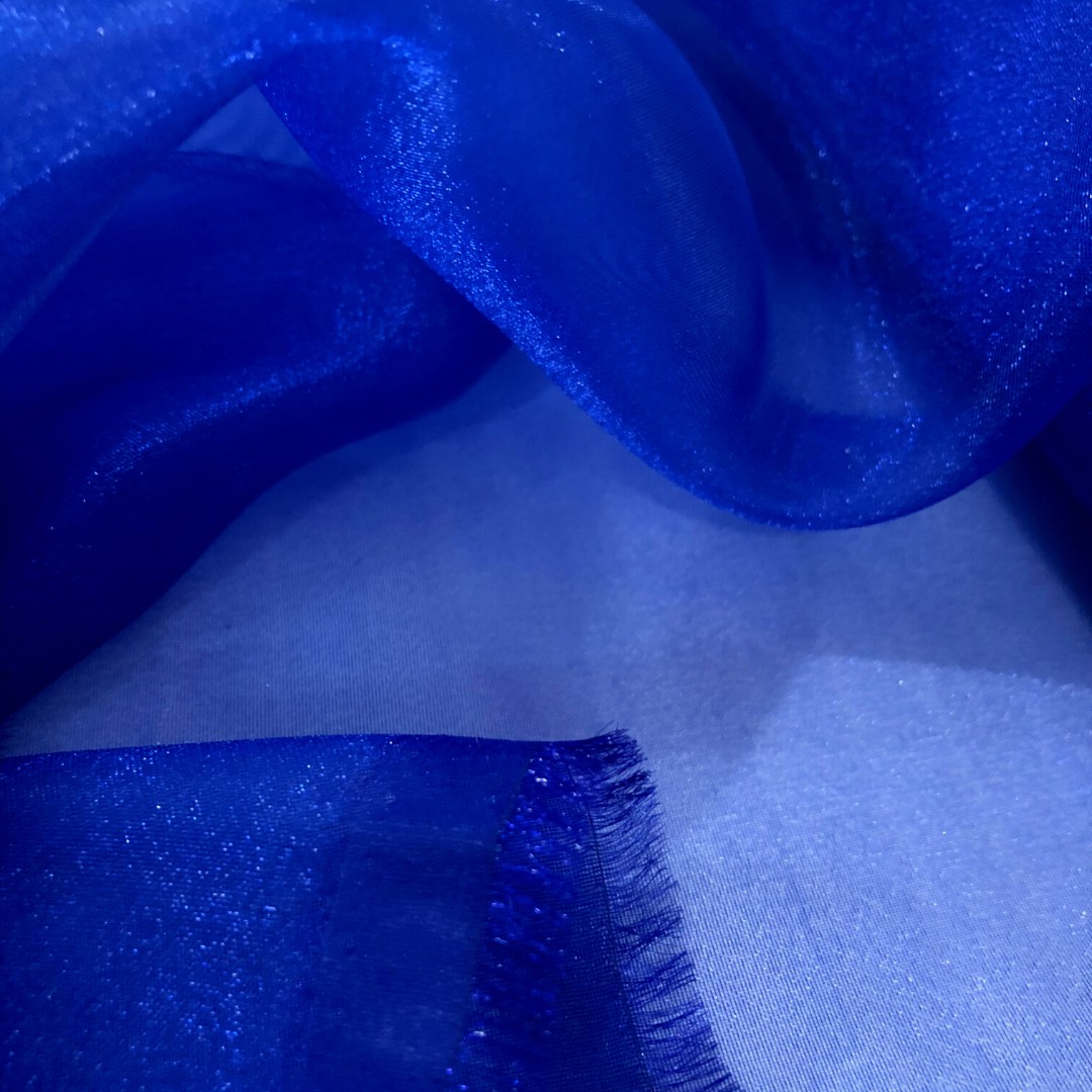 Organza Cristal - Azul Royal - 1,50m de Largura - Tiradentes Tecidos ...