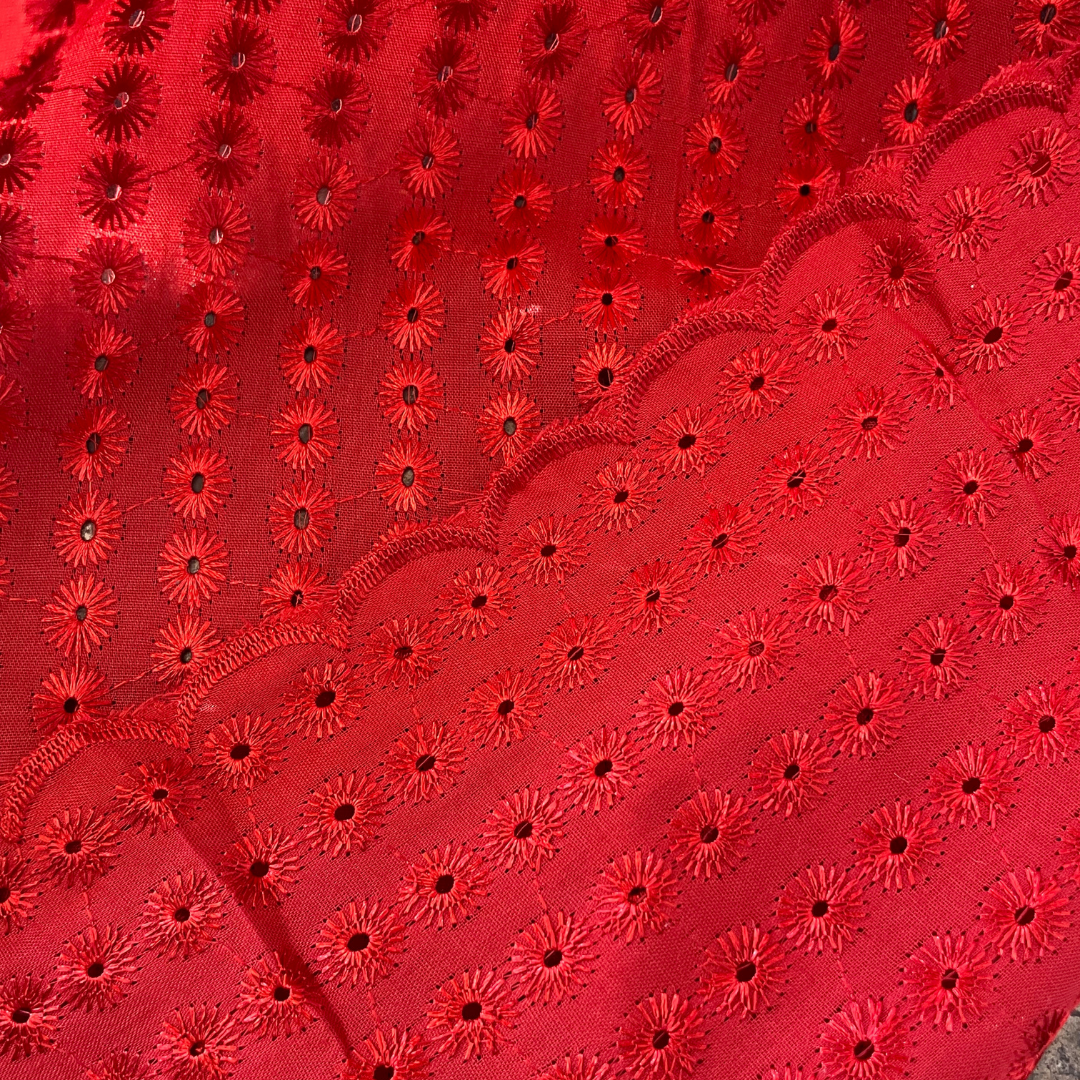 Laise Bordado Austríaco - Pontos Vermelho - 1,30m de Largura ...