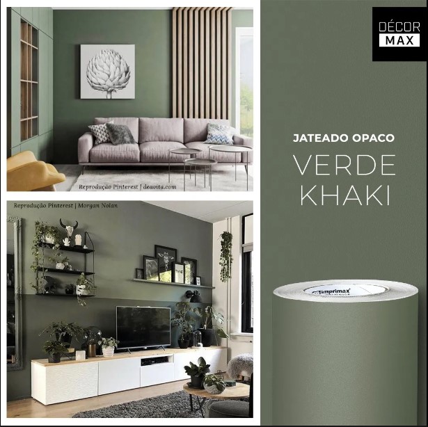 Adesivo Jateado Opaco Verde Khaki ( ROLO DE 3M X 1.40M ) - Adesivos de ...