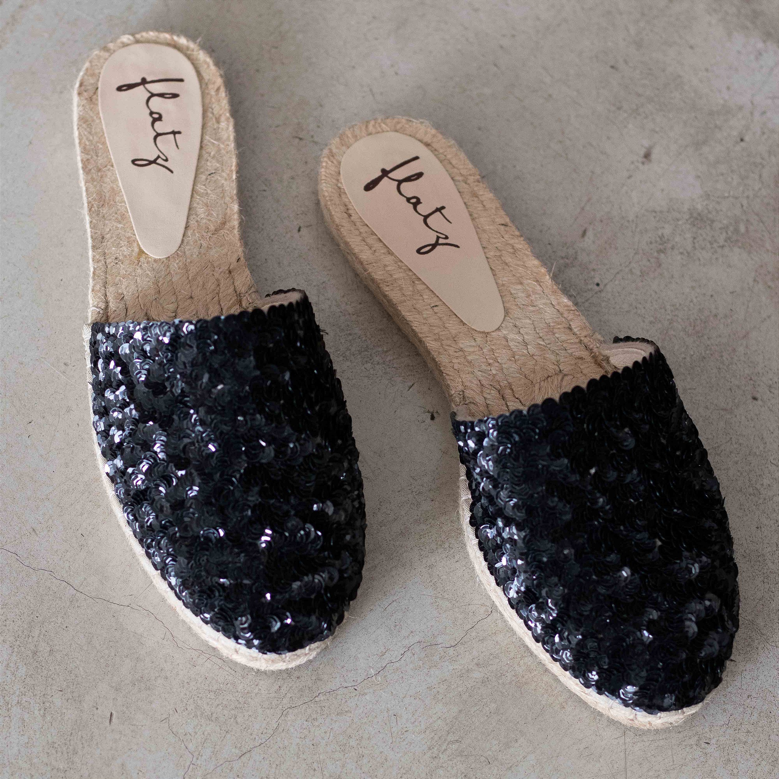 flatz espadrille mule mix preto - Flatz