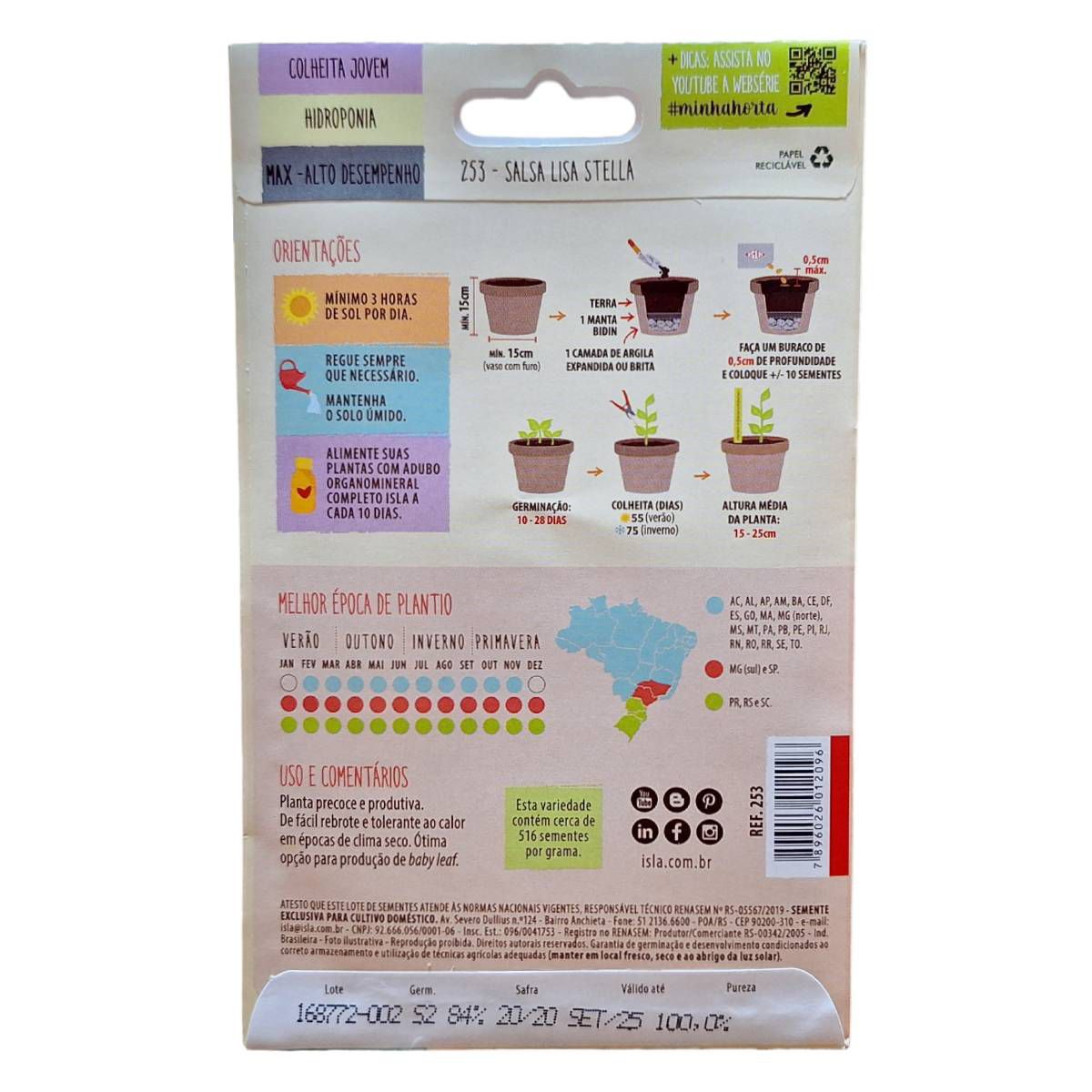 Semente de Salsa Lisa Stella 2,5 g - Isla Multi 253.21 - AquaMaeda ...