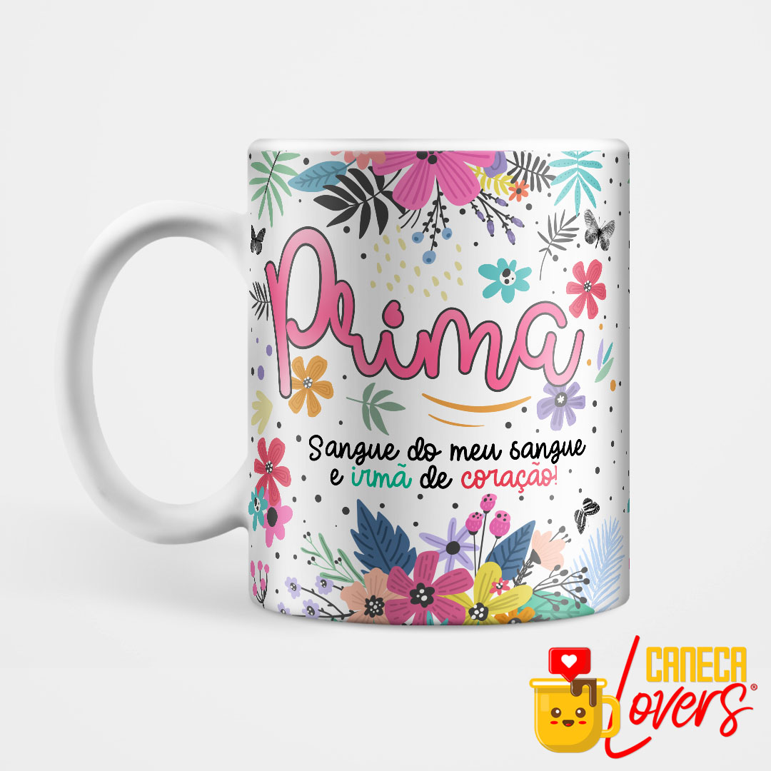 Caneca Familia - Prima - Nome personalizado - Caneca Lovers