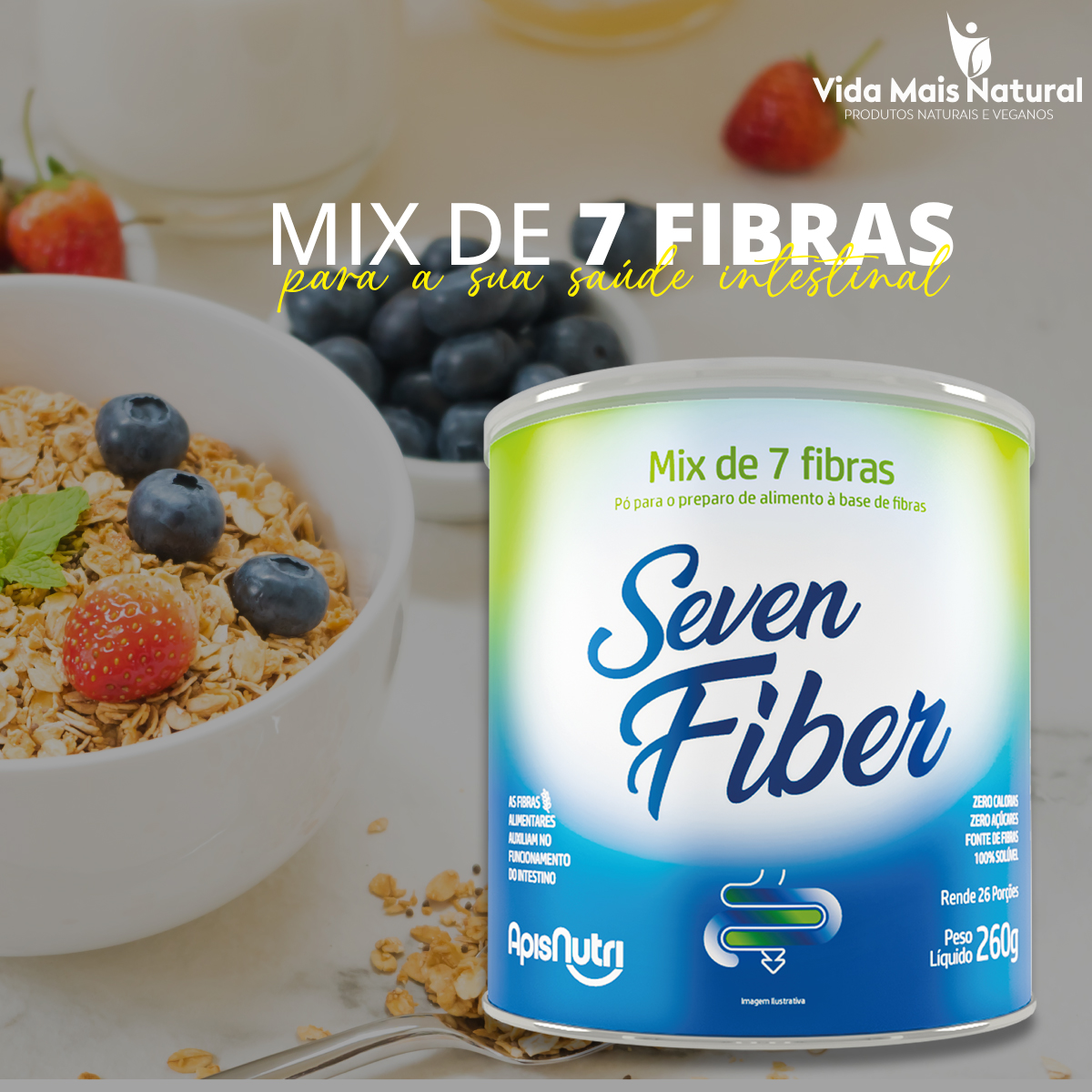 Seven Fiber 260g - Mix de 7 Fibras - Regulador Intestinal - Vida Mais ...