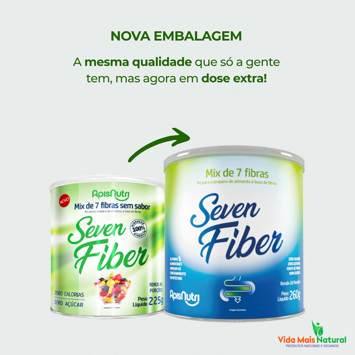 Seven Fiber 260g - Mix de 7 Fibras - Regulador Intestinal - Vida Mais ...