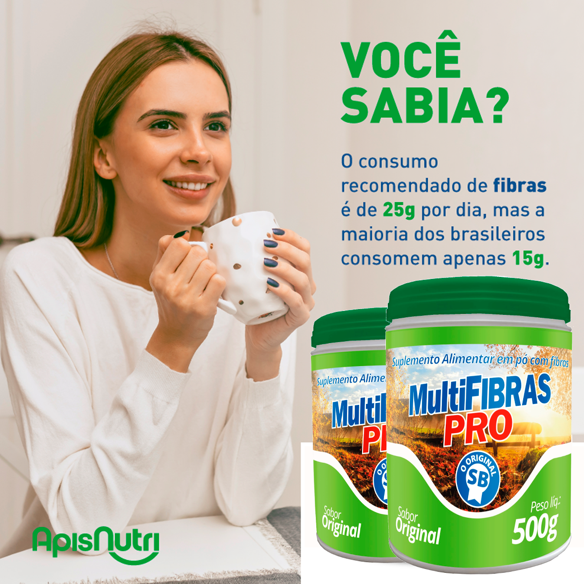 Multifibras Sb Pro 500g - Mix de Fibras Regulador Intestinal - Vida ...