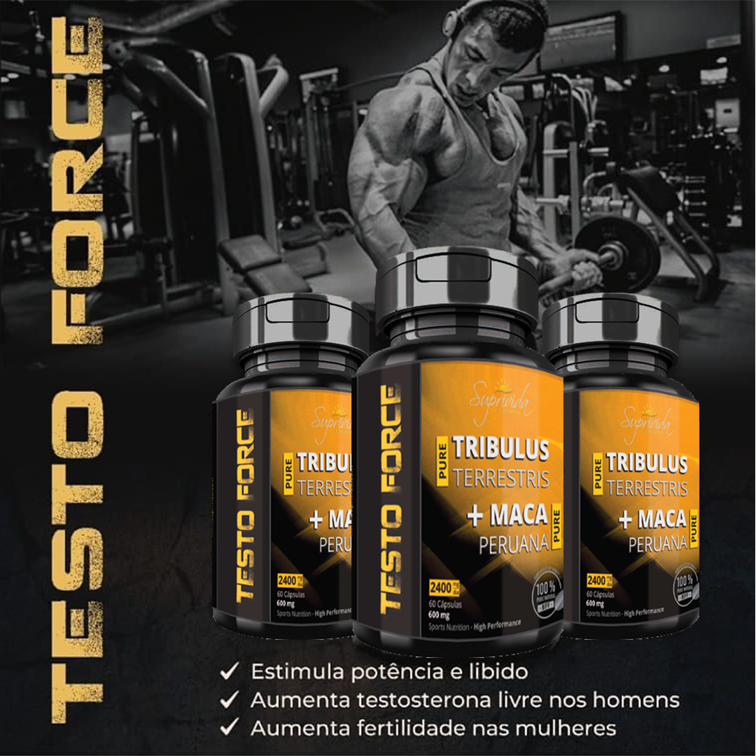 TESTO FORCE Tribulus e Maca Peruana Pura - Aumenta Energia e Libido ...