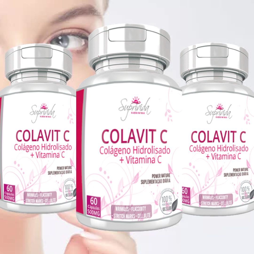 COLAVIT C Colágeno Hidrolisado com Vitamina C 60 caps 500mg - Vida Mais ...