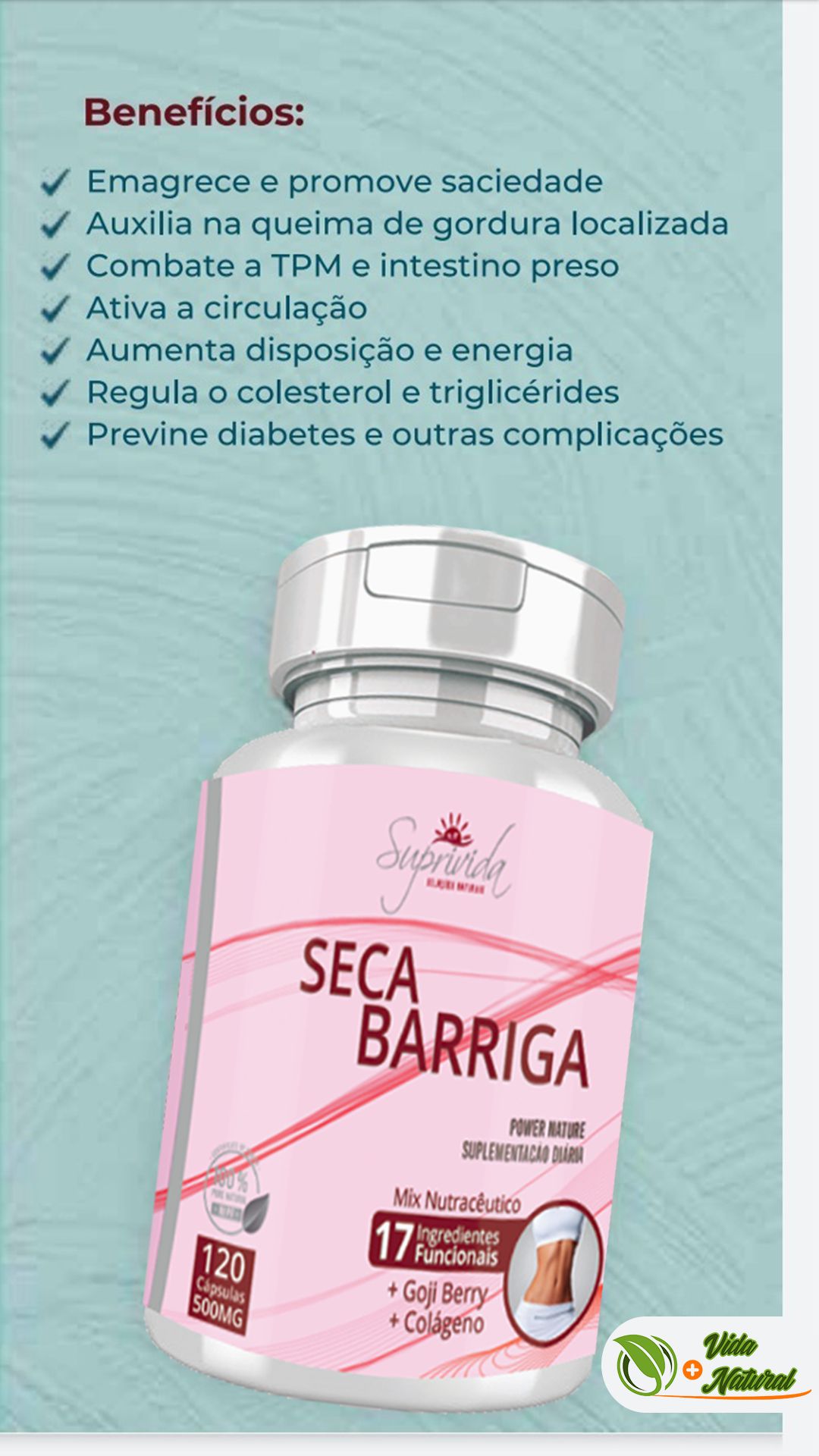 Seca Barriga Mix de 17 ingredientes Funcionais 120 Cápsulas - Vida Mais ...