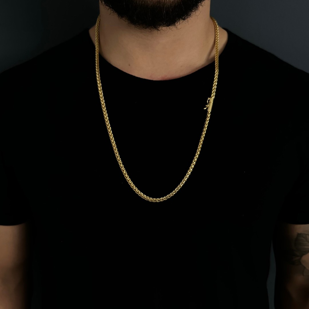 CORRENTE PERUANA (5mm- 31G- 70cm) - BANHADA A OURO 18K - DELUXE JOIAS RECIFE