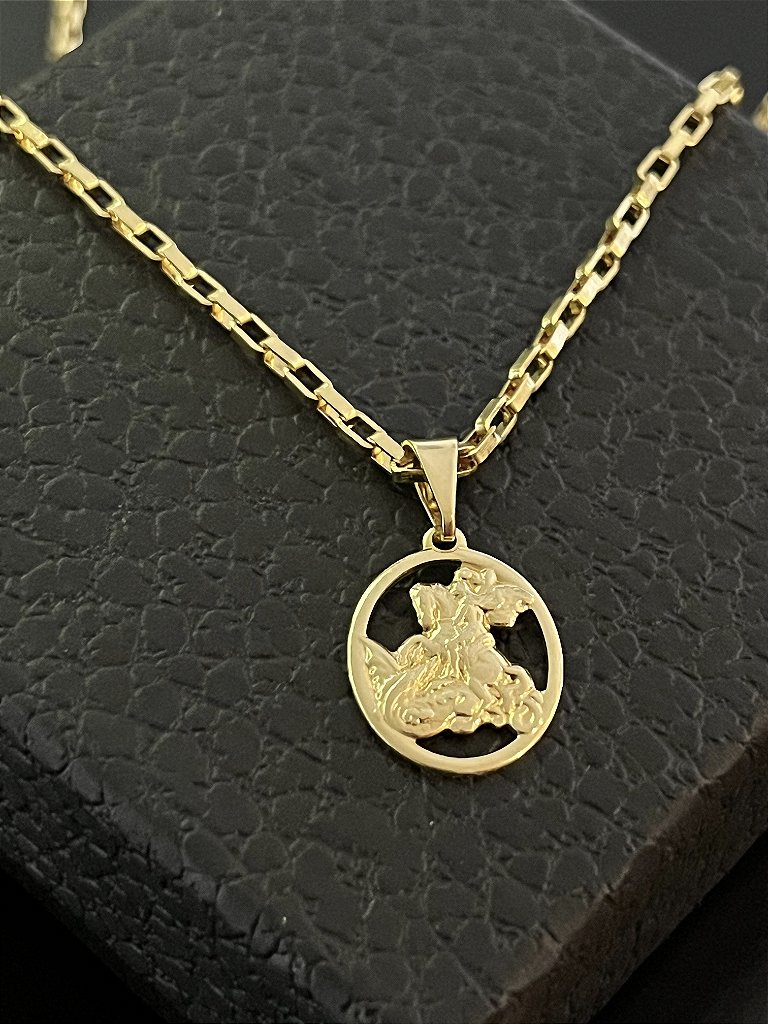 PINGENTE SÃO JORGE PP2g( 2,5x2,5cm)- BANHO DE OURO 18k - DELUXE JOIAS ...