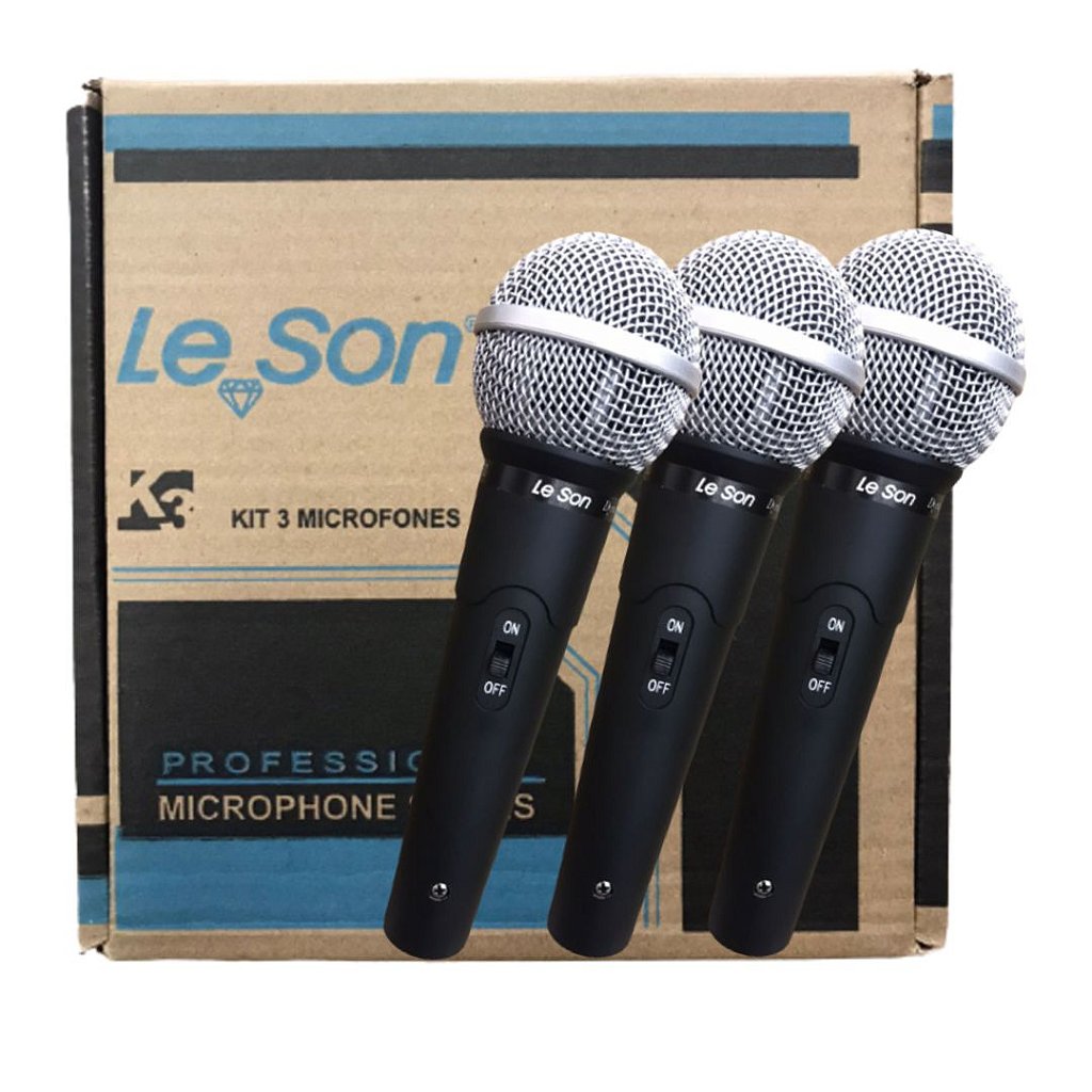 Kit 3 Microfones Profissionais LS-50 K3 - LESON - KEEPSOUND - Loja de ...