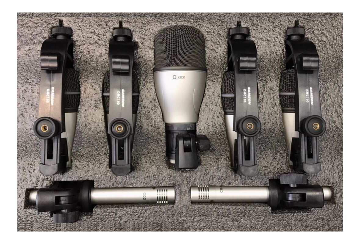 Kit com 7 Microfones Para Bateria Samson DK-7 Dinâmico C/ Case ...
