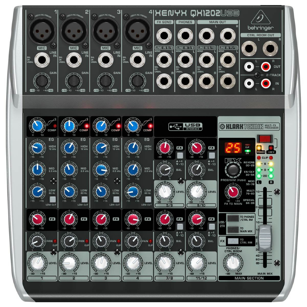 Mesa De Som Analógica Com 12 Canais XENYX QX1202 USB - BEHRINGER ...